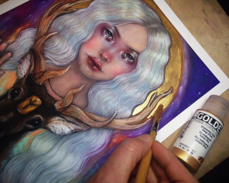 Wounded Hand Embellished Gold Native American 8x10 Fine Art - Etsy