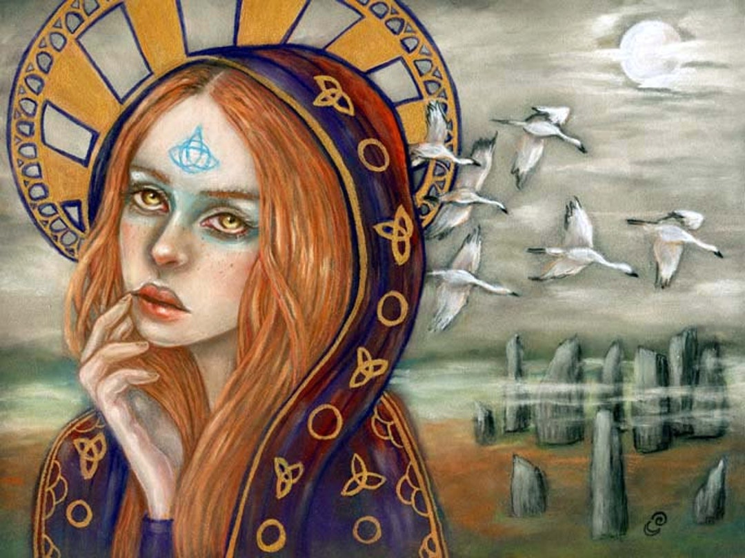 Corra Scottish Pagan Goddess Cranes 8x10 Fine Art Print - Etsy