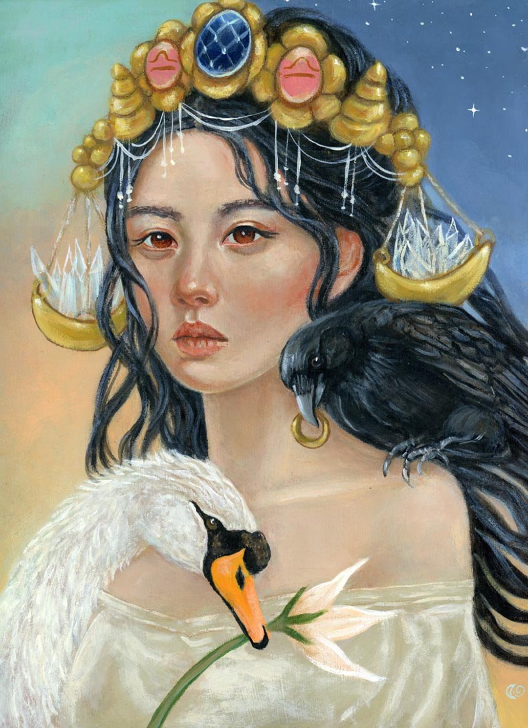 Libra Zodiac Astrology Series Fine Art Print by Tammy Wampler - Etsy