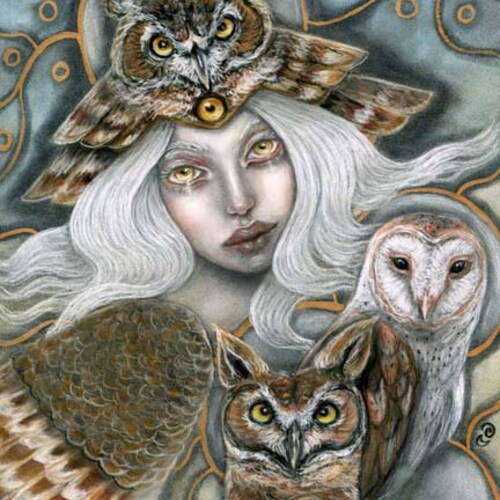 Ragana Goddess Barn Owl Fine Art Print by Tammy Wampler - Etsy