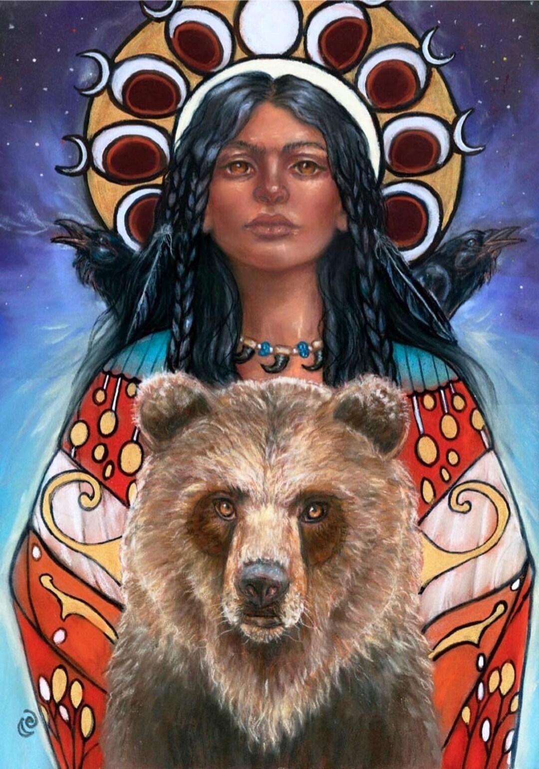 Bear Woman Native American ORIGINAL Soft Pastel Painting by Tammy ...