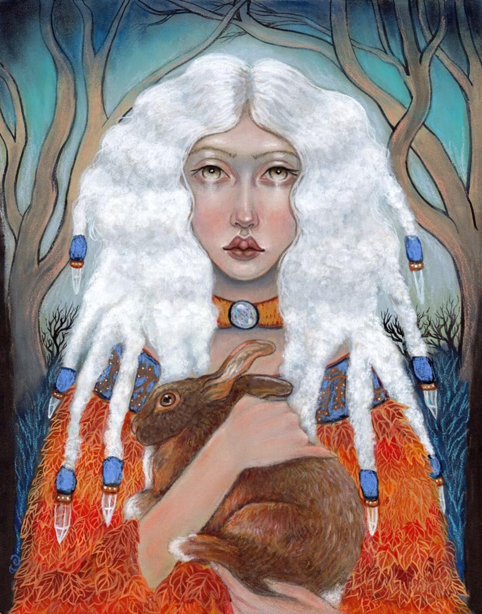 Hedge Witch Pagan Hare Fine Art Print by Tammy Wampler - Etsy