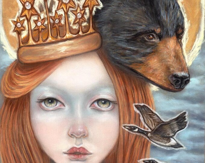 Inguz Rune Maiden Norse Pagan Oracle Card ORIGINAL Soft Pastel by Tammy ...