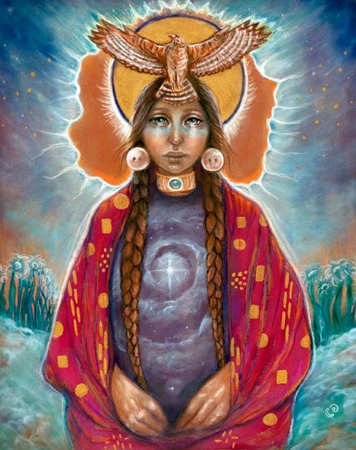Fine Art Print Creation Shaman Medicine Woman Hawk Native American ...