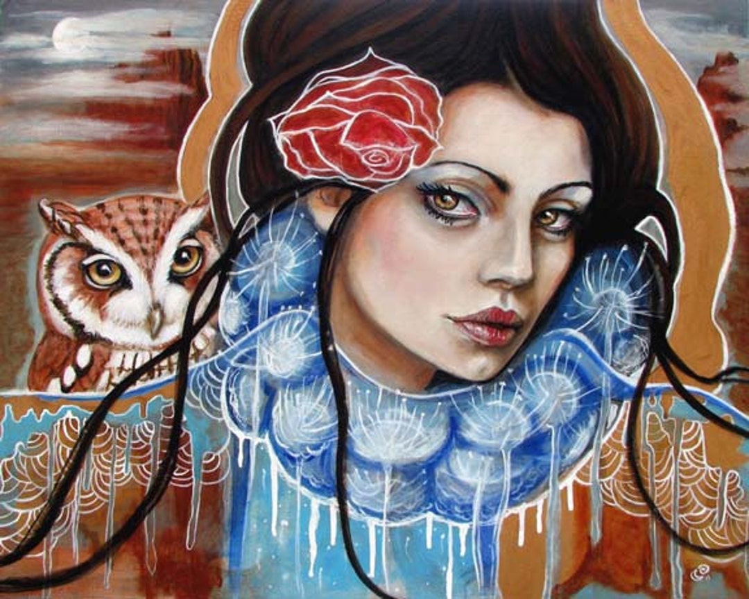 Leanan Sidhe- Fairy Celtic Mythological Goddess Owl 8x10 Art Print - Etsy