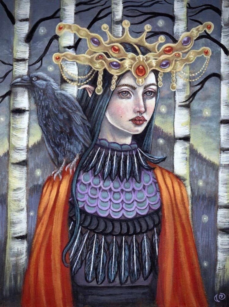 Queen Mab Fairy Raven Fine Art Print by Tammy Wampler | Etsy