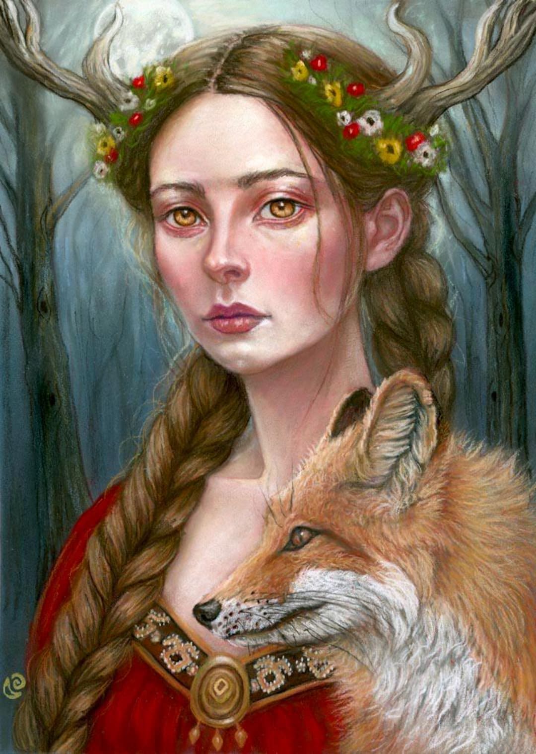 Devana Slavic Forest Goddess Fine Art Print by Tammy Wampler - Etsy