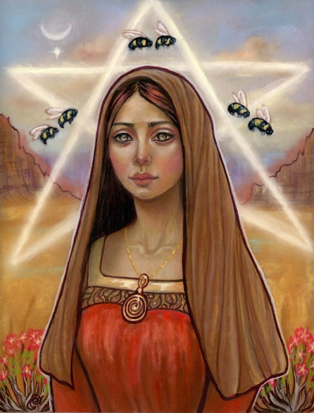 Mary Magdalene Miriam Madonna Original Fine Art Soft Pastel by Tammy ...