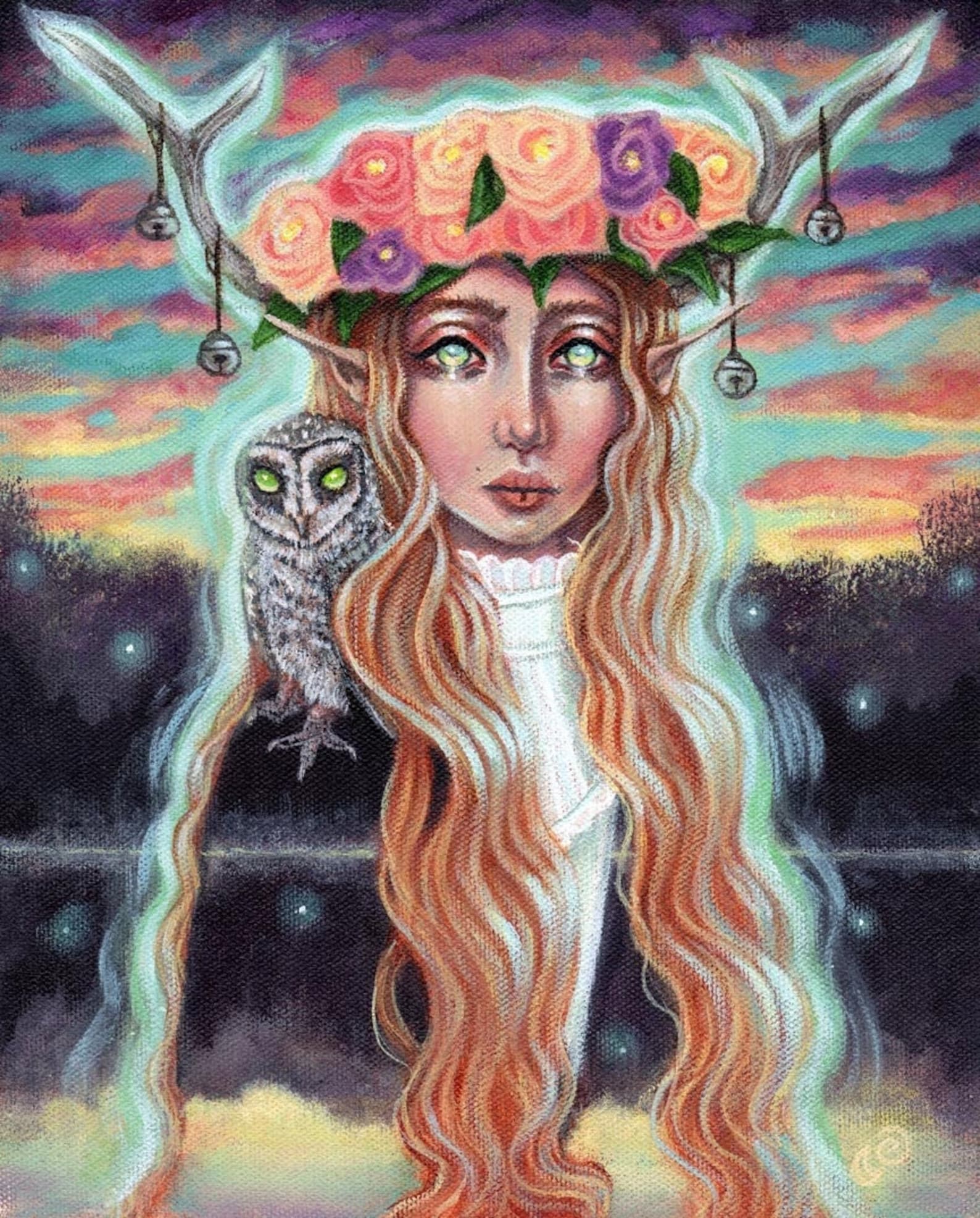 Flidais Celtic Faerie Goddess Art Print by Tammy Wampler - Etsy