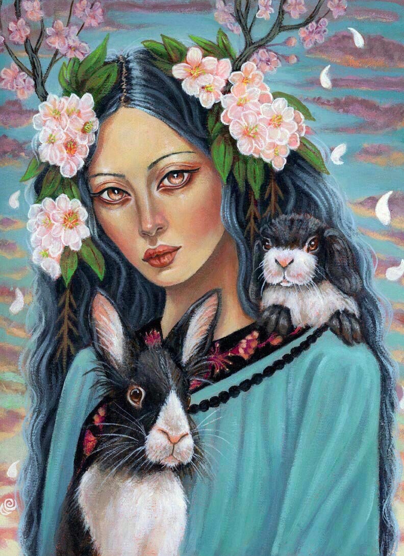 Year of the Rabbit Lunar New Year Portrait Fine Art Print by Tammy ...