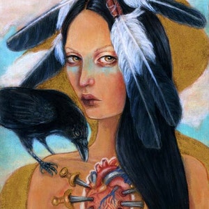 Wounded Hand Embellished Gold Native American 8x10 Fine Art Print - Etsy