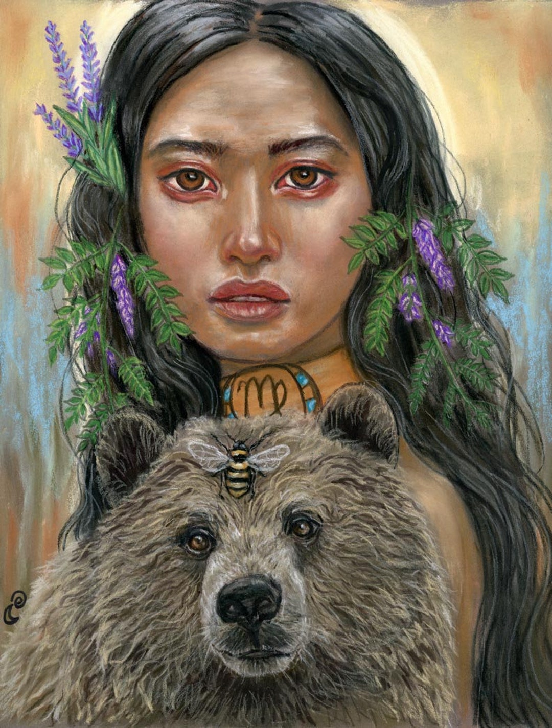 Virgo Astrology Bear Bee Fine Art Print by Tammy Wampler - Etsy