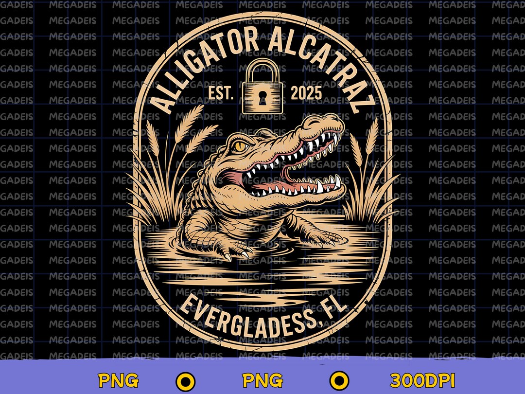Funny Alligator Alcatraz SVG PNG Digital Download | Crocodile Prison ...