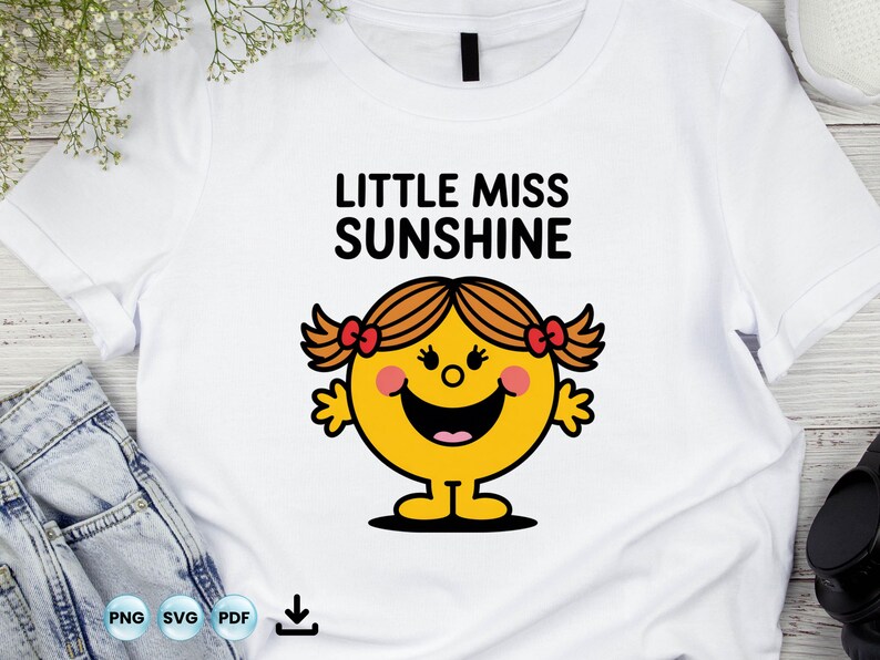 Little Miss Sunshine SVG PNG – Cute Smiley Face Digital Design for ...