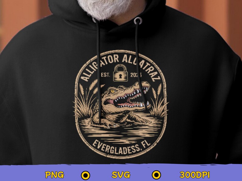 Funny Alligator Alcatraz SVG PNG Digital Download | Crocodile Prison ...