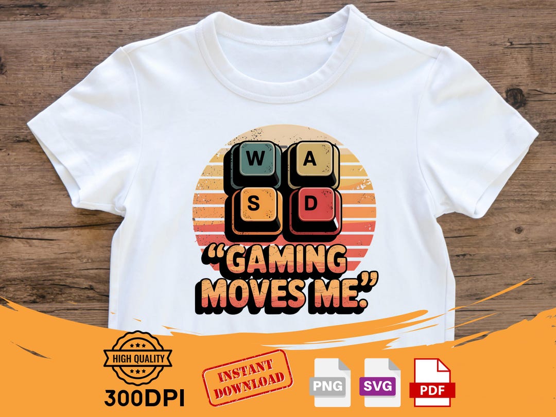 Retro PC Gamer Png,svg and Pdf Funny Wasd Keyboard Gift – Vintage Nerd ...