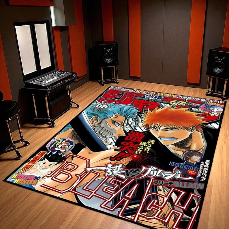 Bleach Manga Cover Rug- Colorful Anime Floor Carpet- Washable Non Slip ...