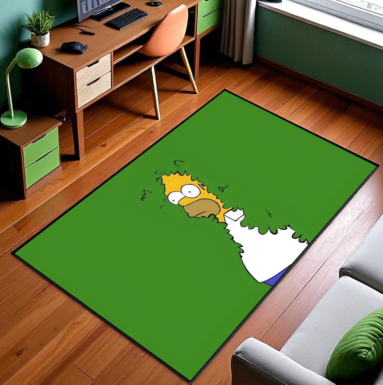The Simpsons Meme Green Rug – Funny Cartoon Inspired Washable Non-slip ...