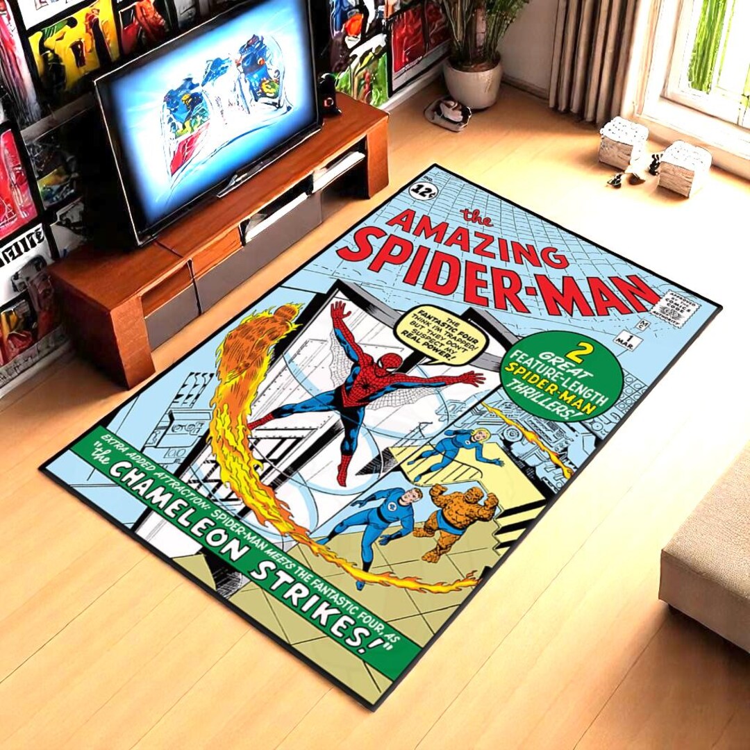 Spiderman Fantastic Four Rug| ASM #1 Comic Book Mat| Retro Hero Carpet ...