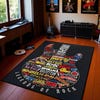 Rock Band Logos Area Rug, Music Band Carpet, Mancave Rock Decor Rug ...