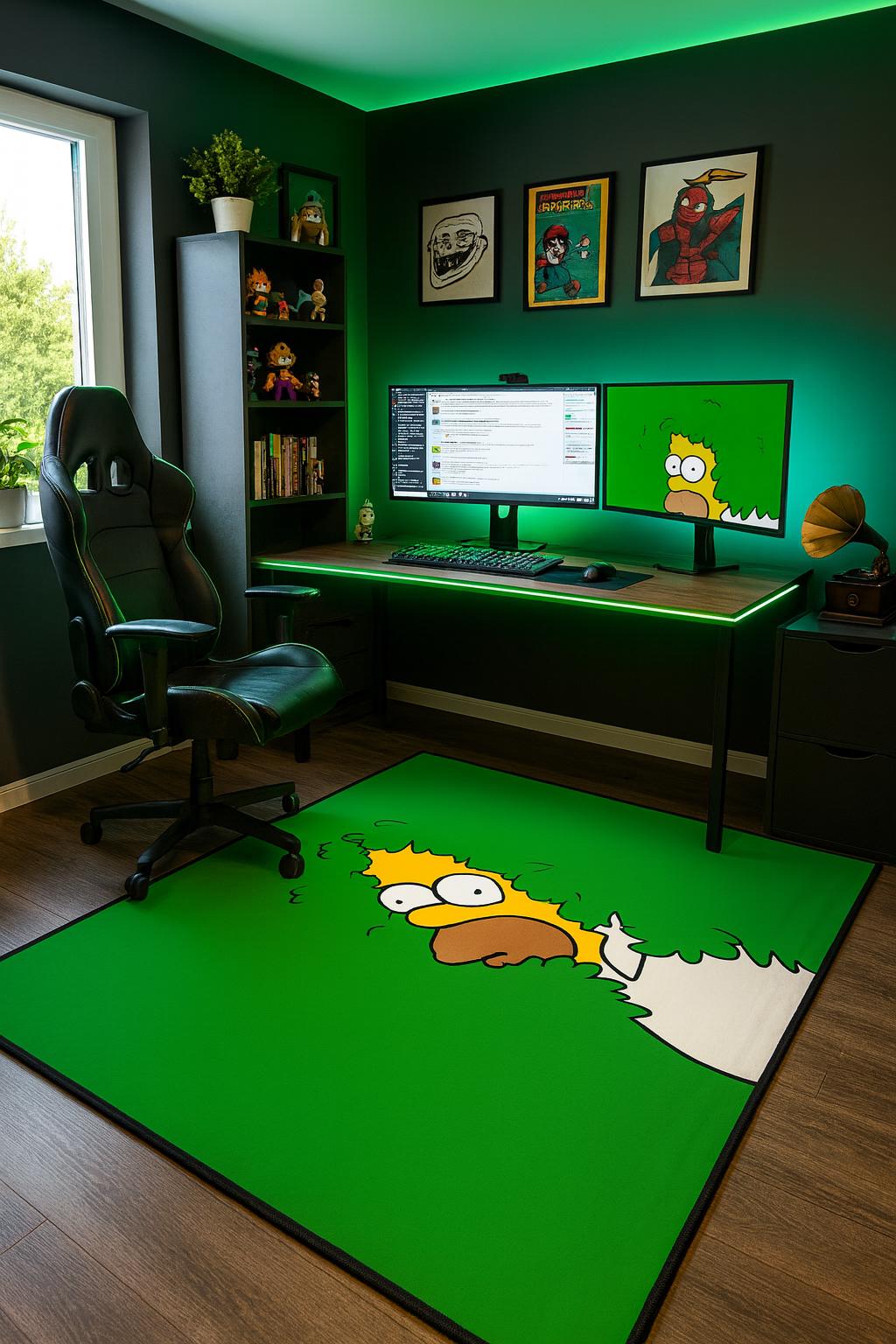 The Simpsons Meme Green Rug – Funny Cartoon Inspired Washable Non-slip ...
