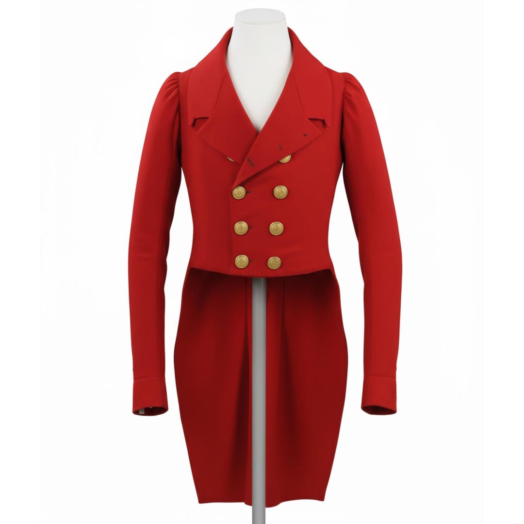 Red Regency Wool Blend Tailcoat: Victorian Hunting Frock Coat - Etsy