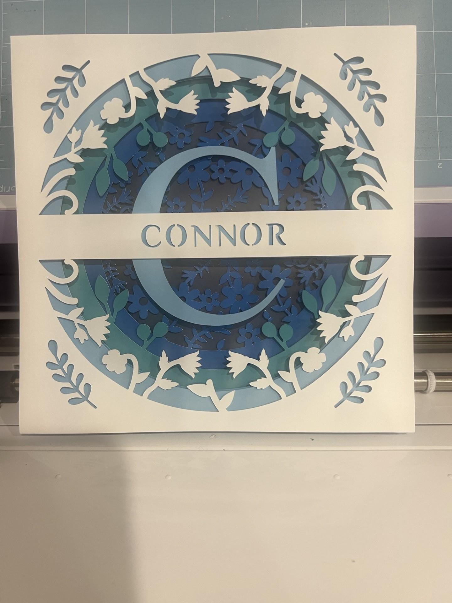 Personalised Floral Name Shadow Box | Custom Layered Paper Art | 3D ...
