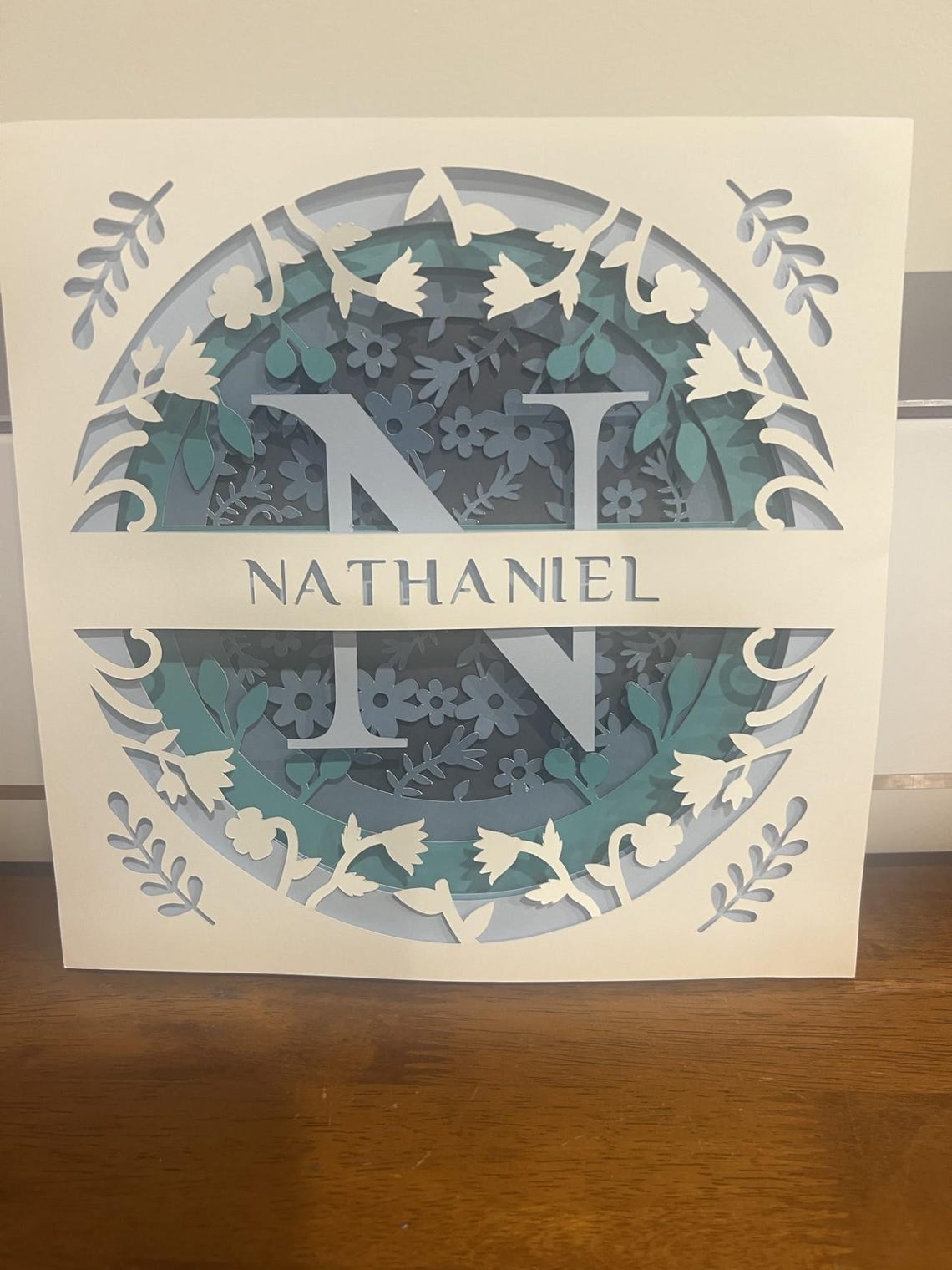 Personalised Floral Name Shadow Box | Custom Layered Paper Art | 3D ...