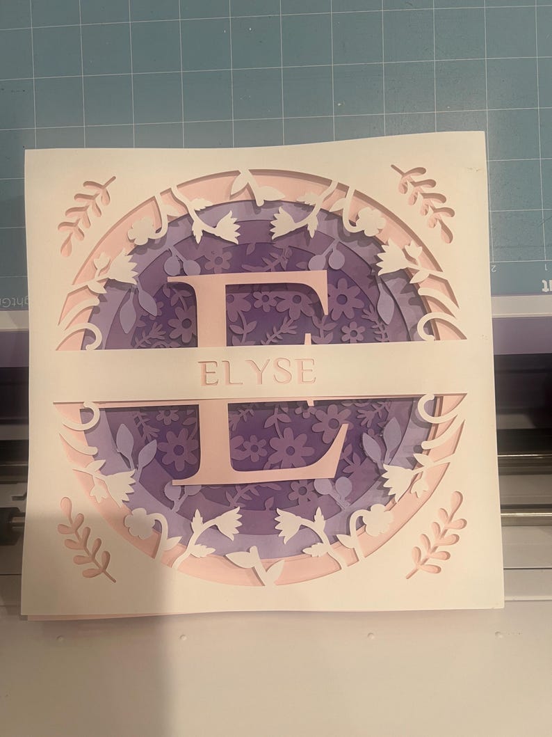 Personalised Floral Name Shadow Box | Custom Layered Paper Art | 3D ...