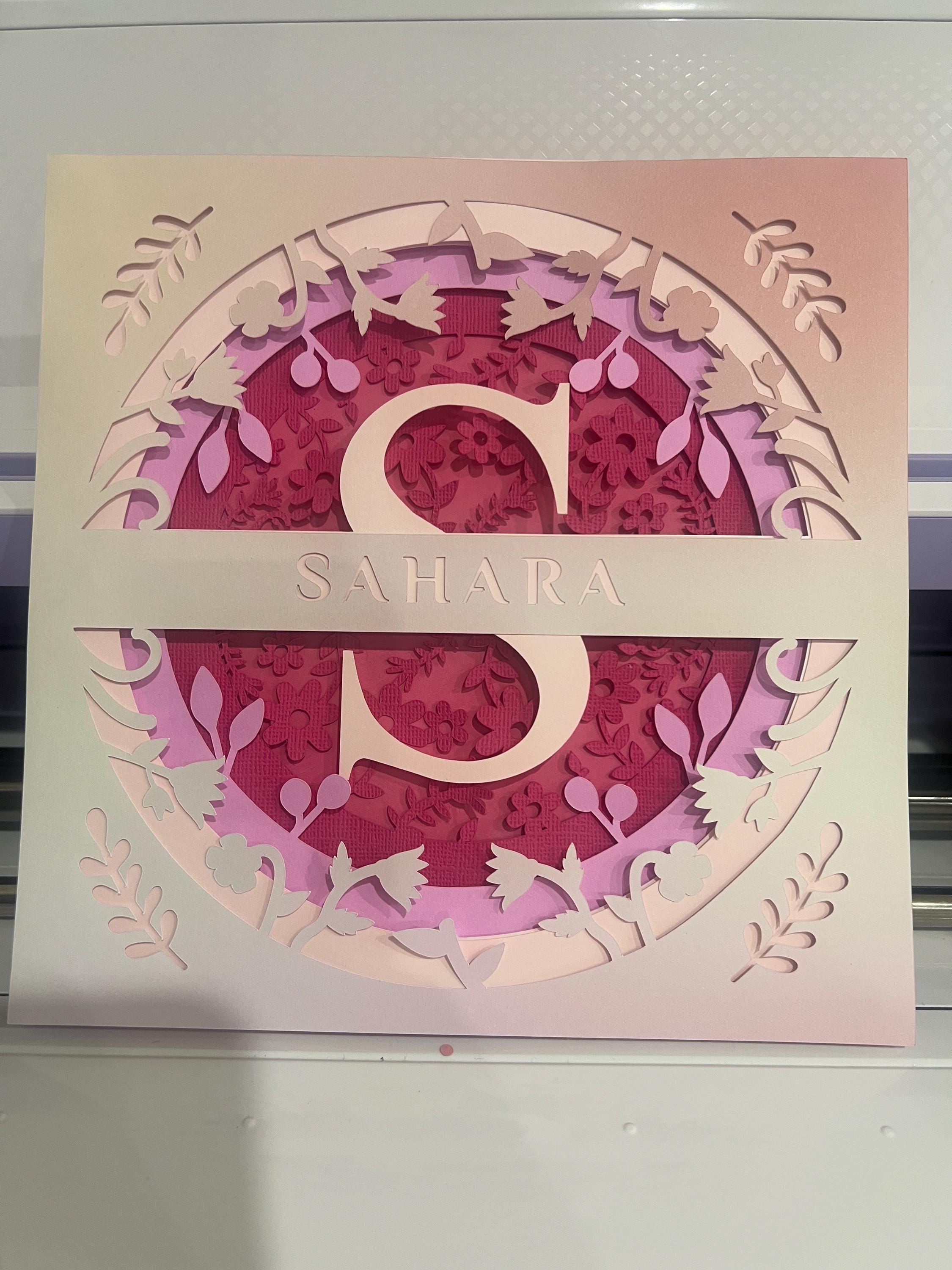 Personalised Floral Name Shadow Box | Custom Layered Paper Art | 3D ...