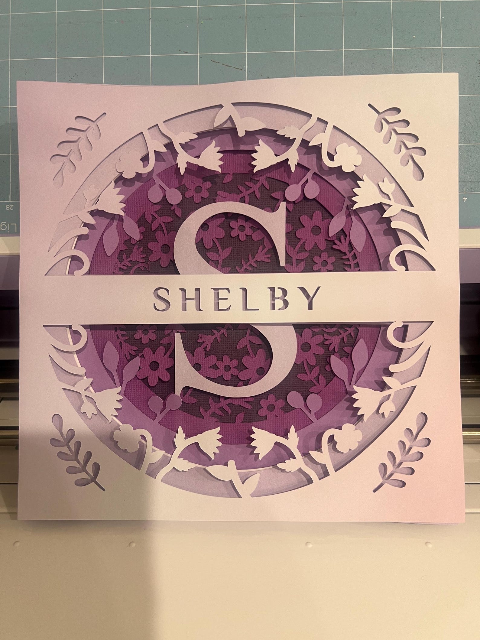Personalised Floral Name Shadow Box | Custom Layered Paper Art | 3D ...