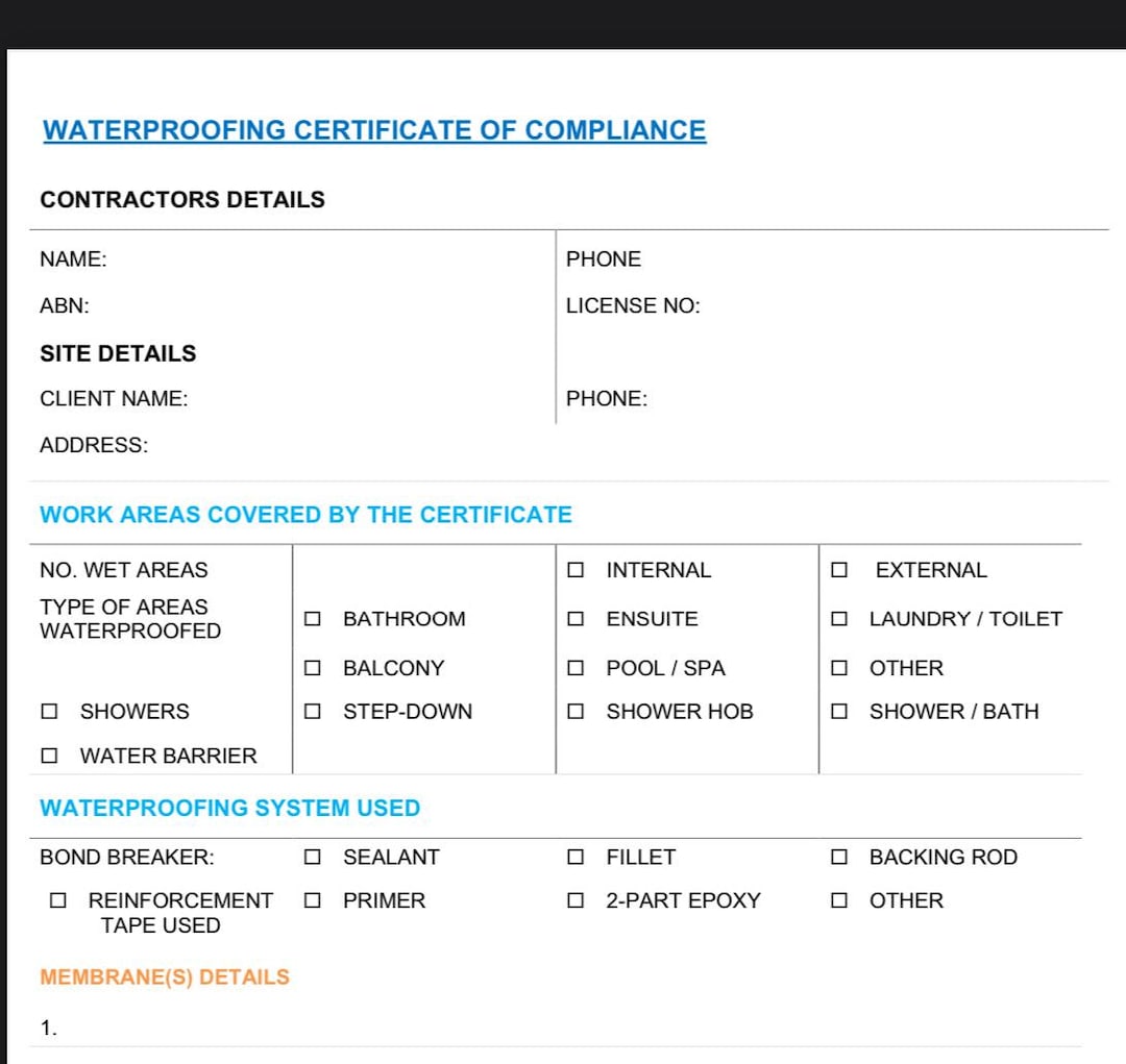 Waterproofing Certificate Template | Download Your Editable Word ...