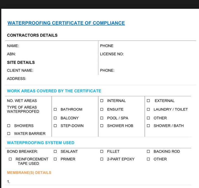 Waterproofing Certificate Template | Download Your Editable Word ...