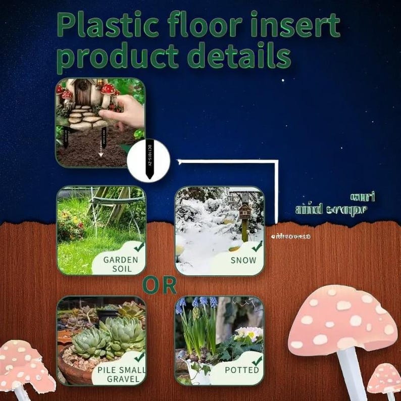 PVC Forest Mushroom Garden Stakes Cottage Yard Signs and Lawn Ornaments ...