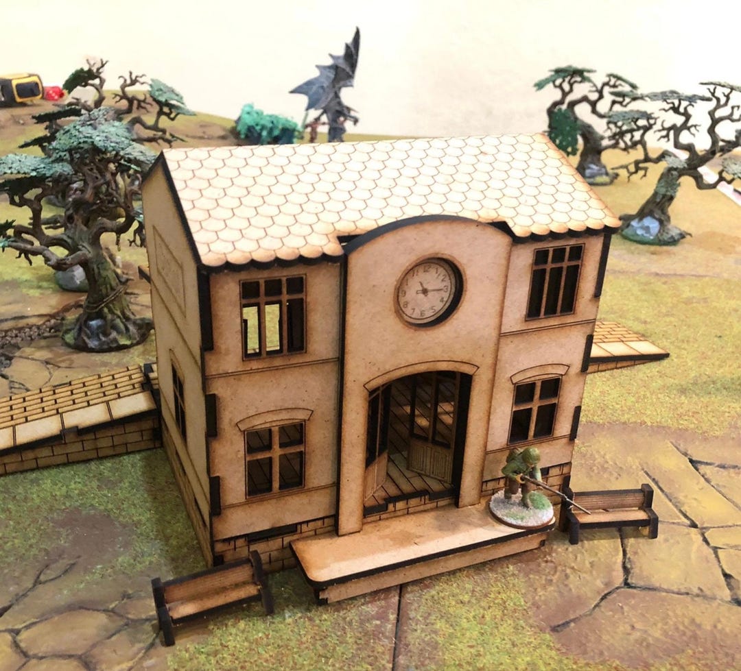 Train Station Model: 28mm Scale MDF Terrain - Platforms and Benches - Etsy