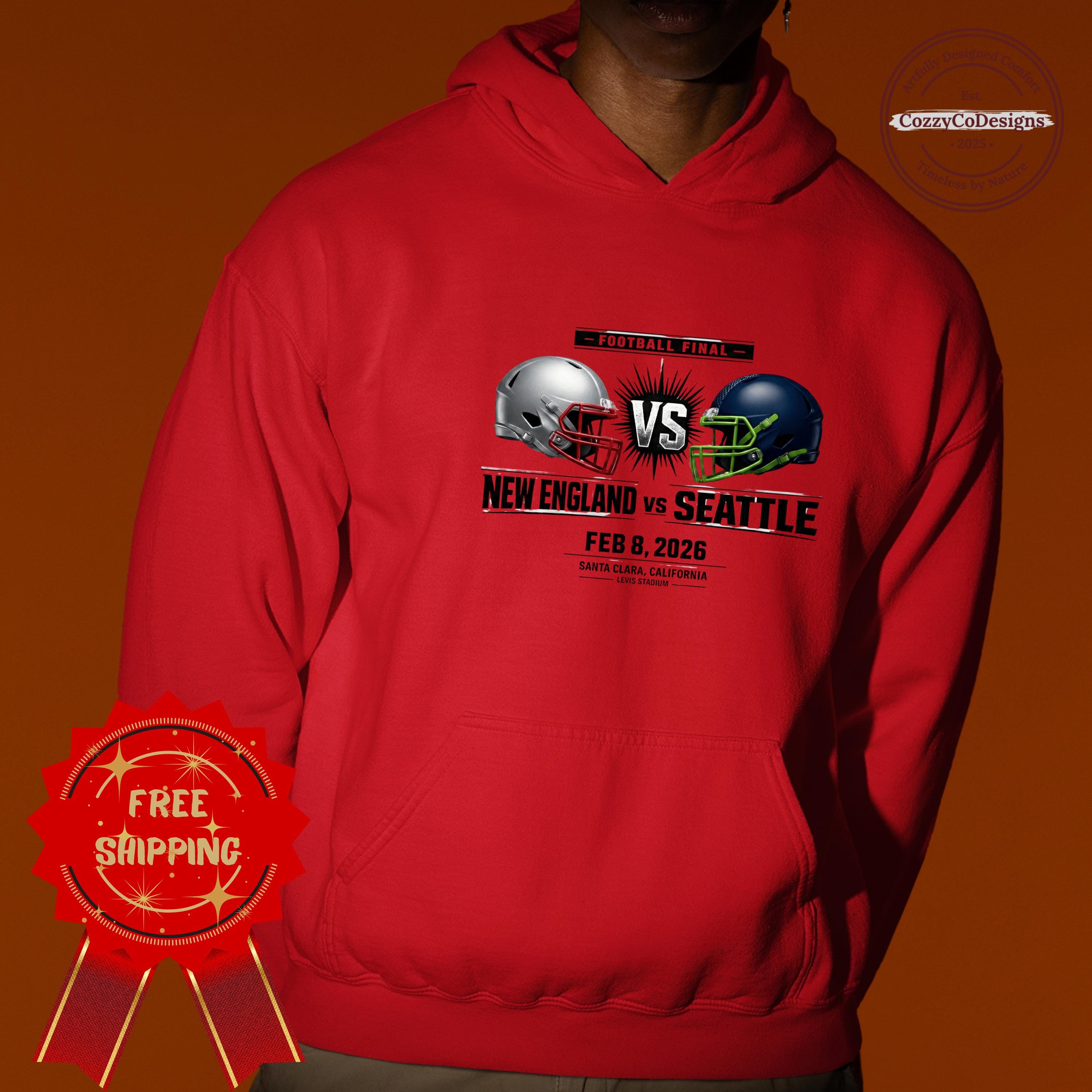 New England Vs Seattle Football Final, Helmet Graphic Shirt, Feb 8 2026 ...