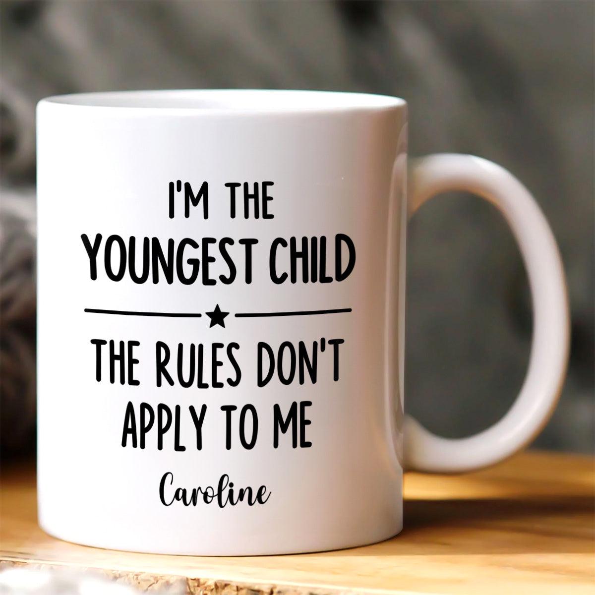 Personalized Who Makes the Rules Mug, Child Rules Mug Youngest Middle ...