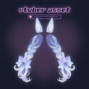 Reactive Braided Pigtails & Bunny Ears – Vtuber Vtube Studio Asset - Etsy