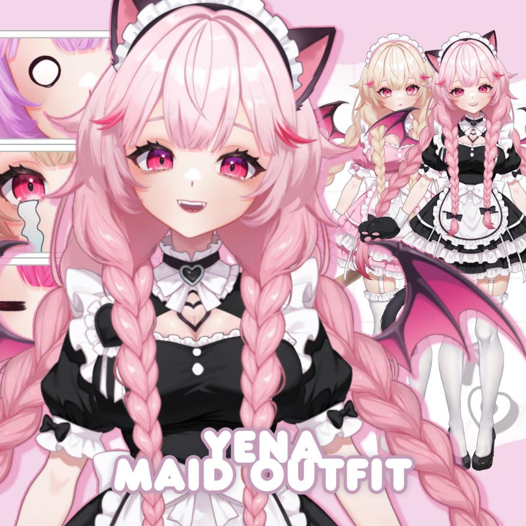 Halloween Yena Black Cat Maid Vtuber Outfit – Customizable Full Body - Etsy