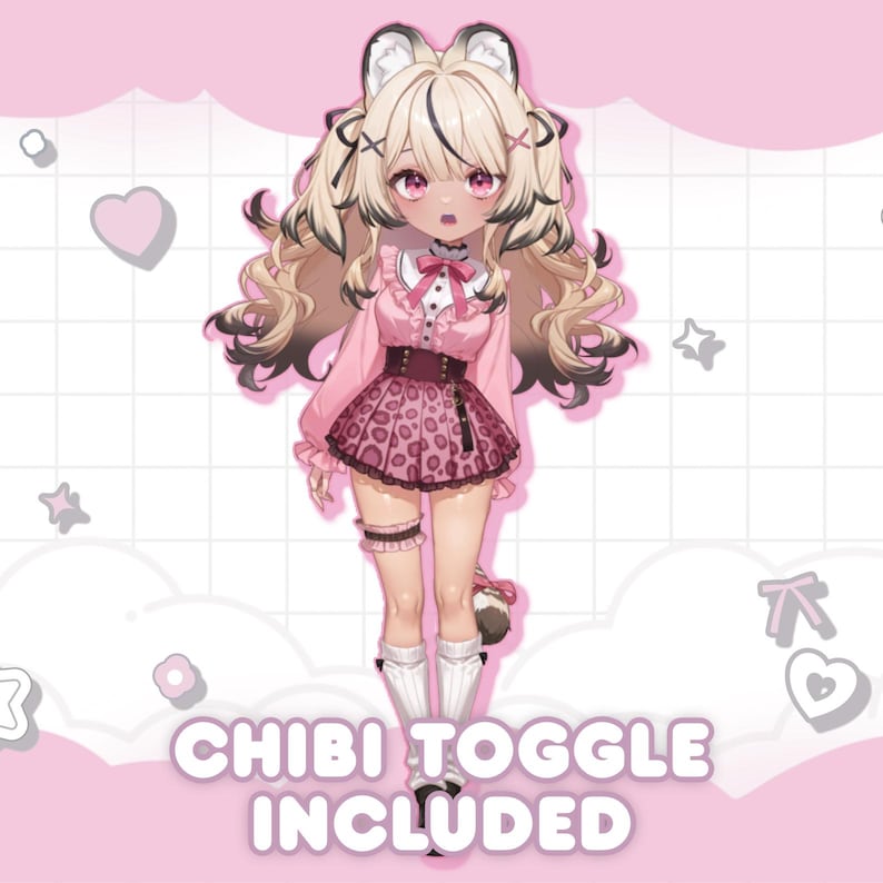 Leya Leopard Angel Vtuber – Customizable Full Body Model - Etsy