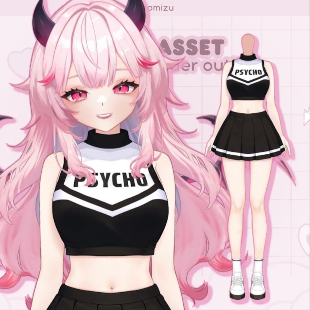 Rigged Vtuber Outfit – Customizable Cheerleader Asset, 5 Skintones - Etsy