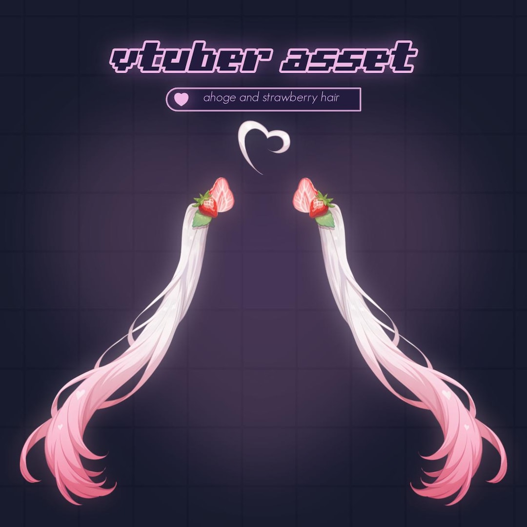 Strawberry Hair With Ahoge – Hair Asset for Vtube Studio + 5 Extra ...