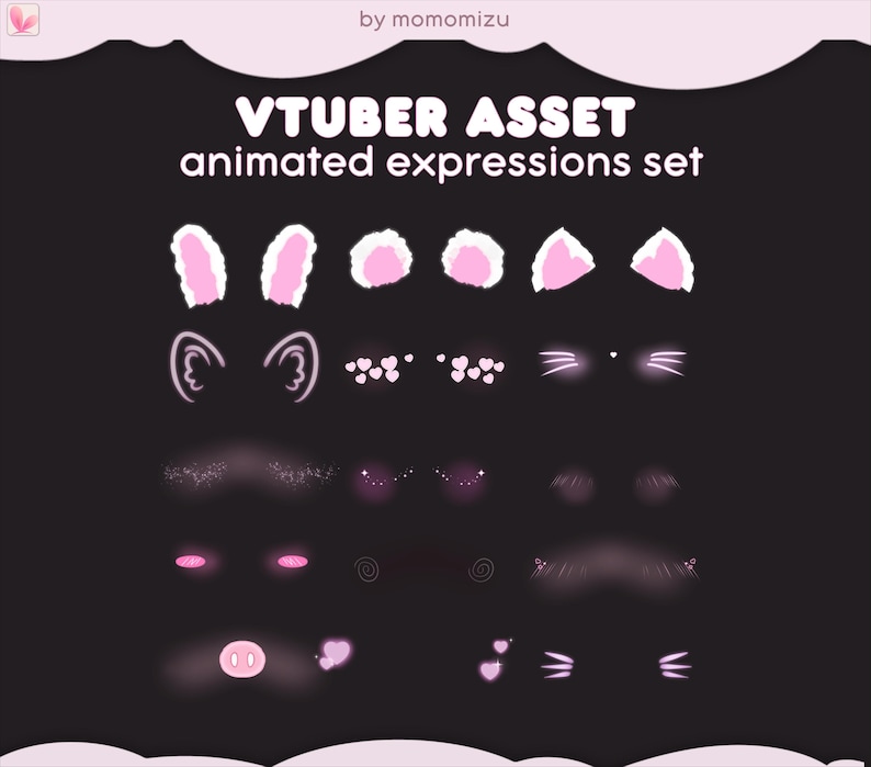 21 Animated Blush Expression Set for Vtube Studio | Physics Rigged ...