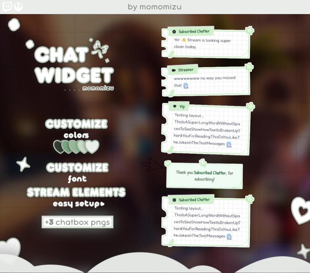 3 Free Chatboxes) Lime Paper Theme Chat Widget | Kawaii Note Chat ...