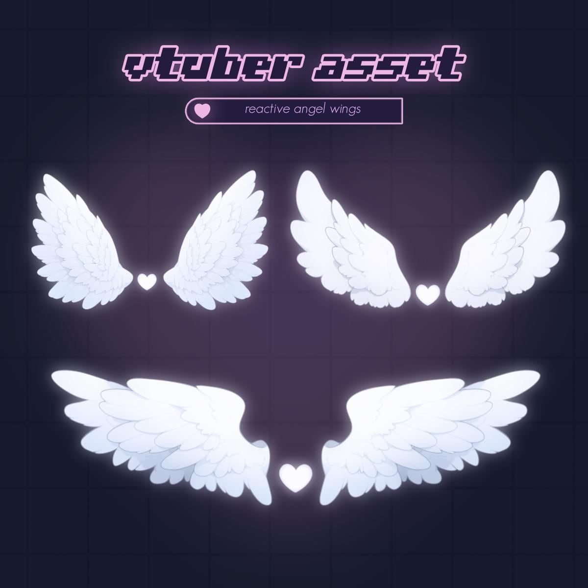 Reactive Angel Wings for Vtube Studio - 3 Wing Sets & 5 Color Presets ...