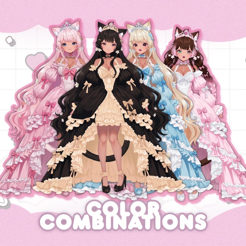 Halloween Princess Vtuber Outfit – Customizable Full Body Vtuber - Etsy