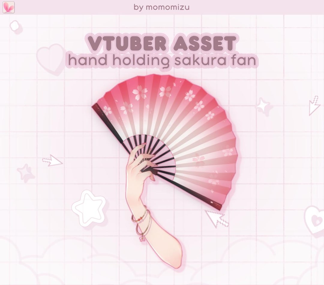 Rigged Hand Holding Fan Vtuber Asset– 5 Skintones – Customizable Asset ...