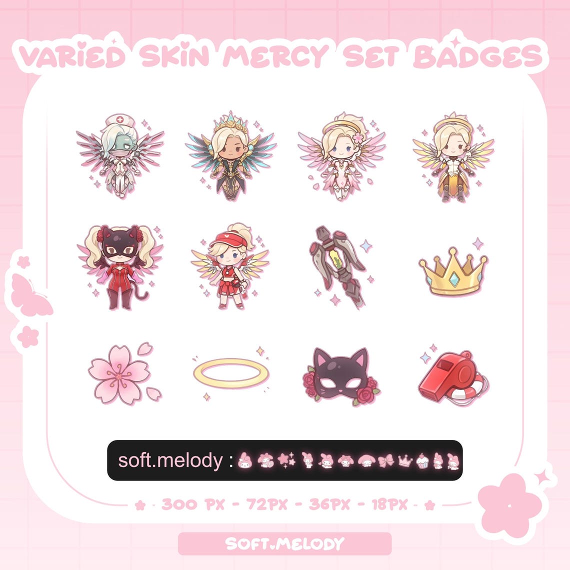 Mercy Badge Set - Twitch Sub / Bit Badges, Cheer & Emotes | Channel ...