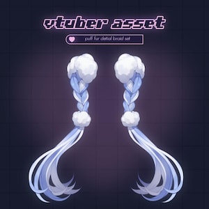 Rigged Puff Fur Braid for Vtube Studio - 5 Color Variations - Vtuber ...