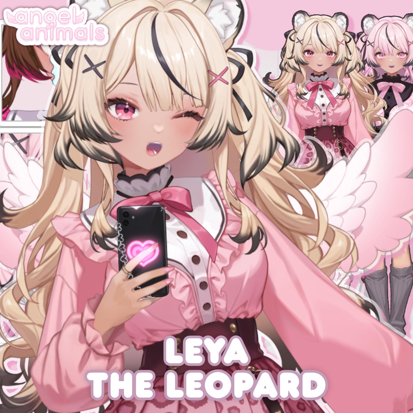 Leya Leopard Angel Vtuber – Customizable Full Body Model - Etsy